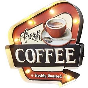 Art | Coffee Vintage Marquee Decorations Light Up Sign Decor Battery ...